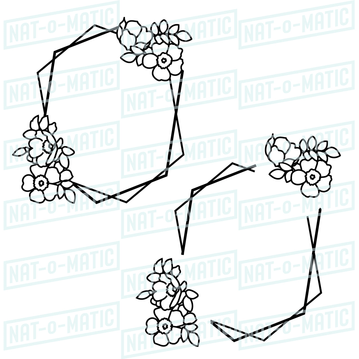 Modern Floral Frame SVG Instant Download – Nat-o-Matic